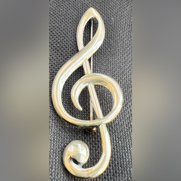 Jewelry | 31423 Vintage Sterling Silver Treble Clef Brooch | Poshmark